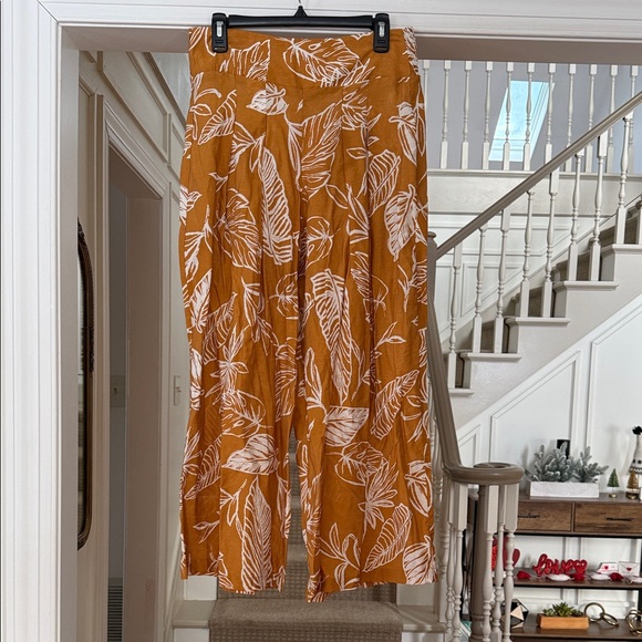 Polagram | Pants & Jumpsuits | Nwt Polagram Palm Print Wide Leg Culotte ...
